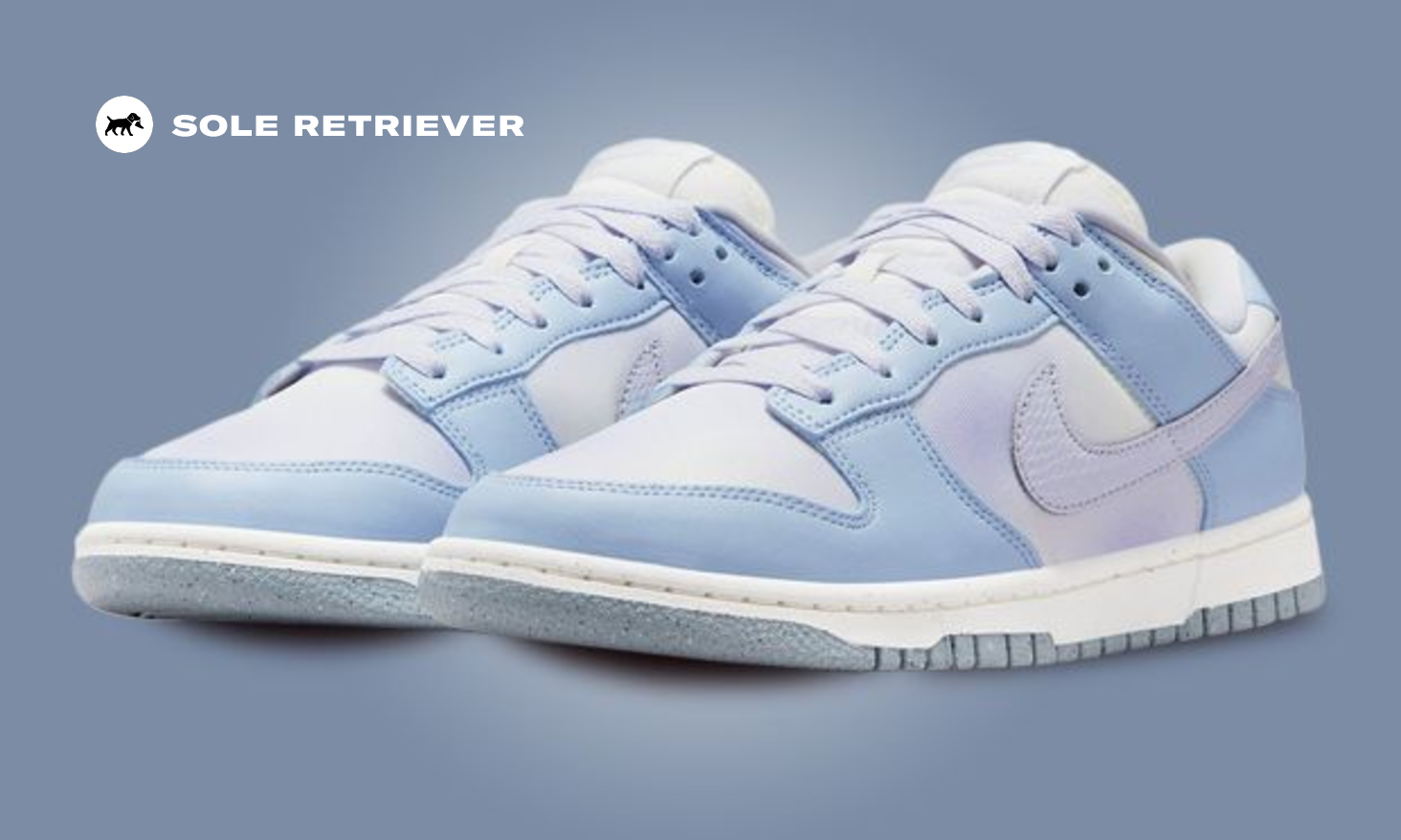 Airbrushed Purple Details Accent This Light Blue Nike Dunk Low