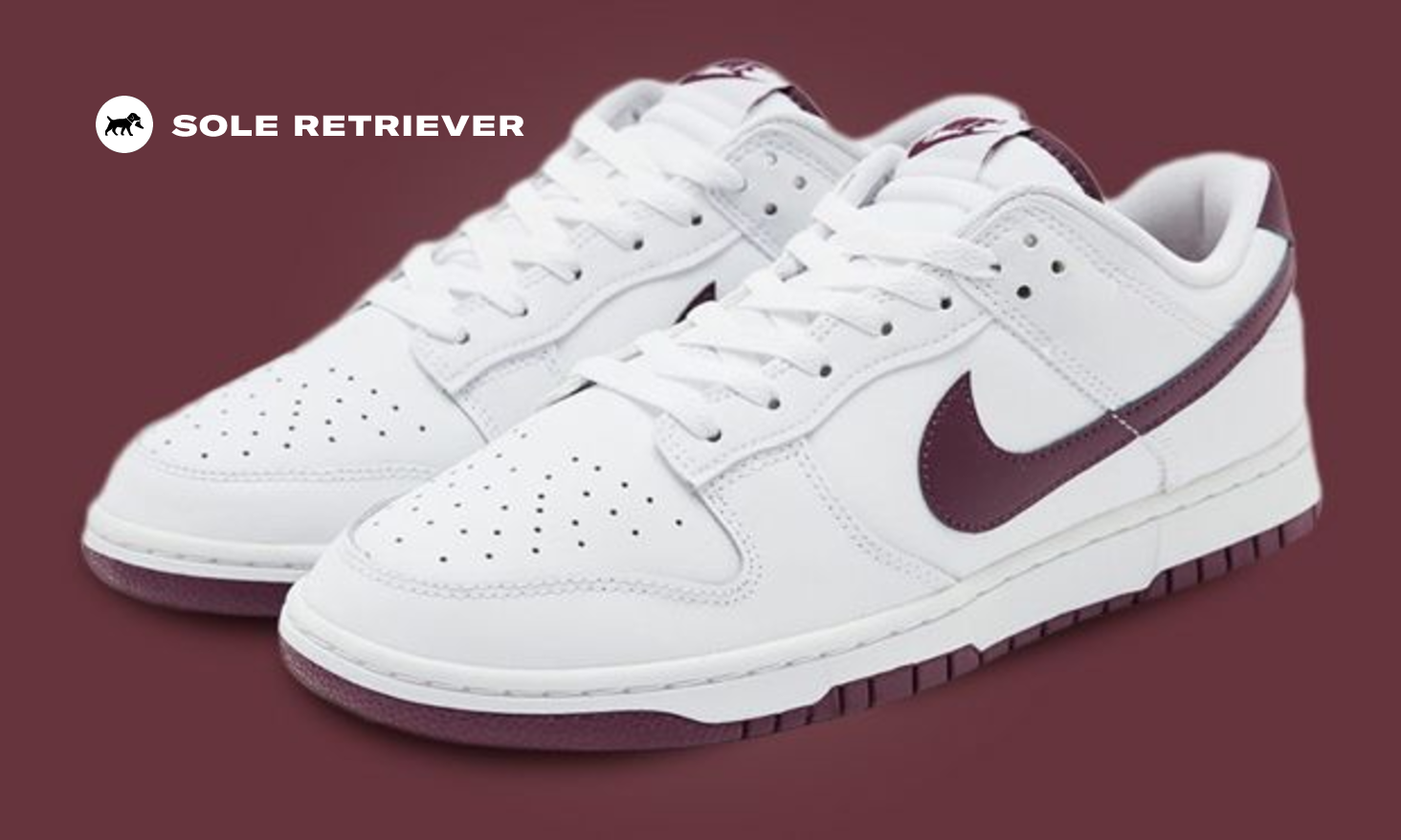 Wine Red Accents Pour Over The Nike Dunk Low White Night Maroon