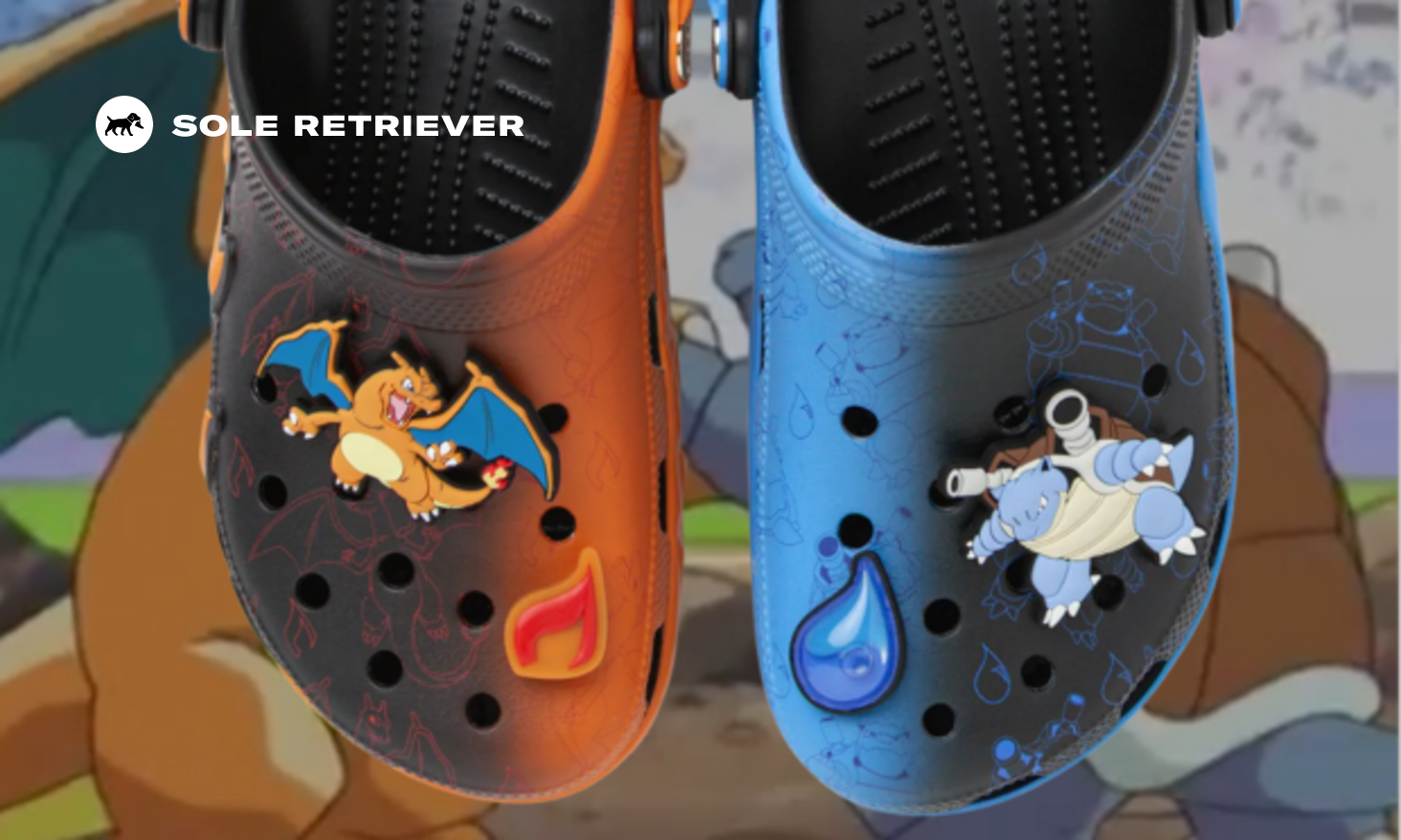 The Pokémon x Crocs Classic Clog Charizard vs. Blastoise Releases in 2025